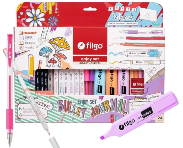 Set Filgo Enjoy Bullet Journal Marcadores 24 Piezas - Libreria Yanulaque